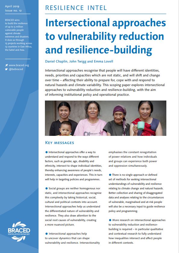 Intersectional approaches to vulnerability reduction and resilience-building | UNW WRD Knowledge Hub